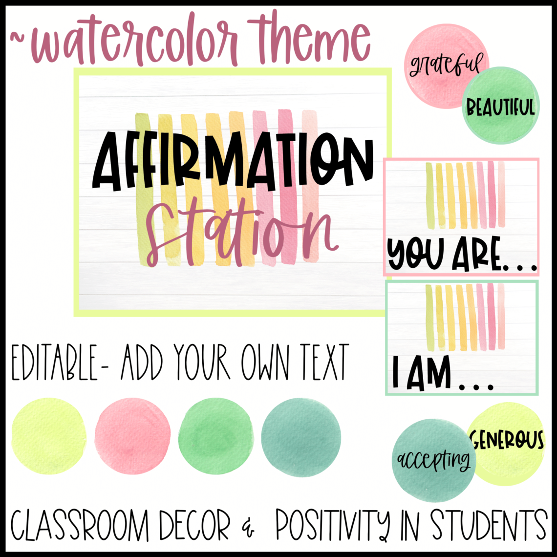 Affirmation Stations to Empower Students - The Pretty Little Classroom
