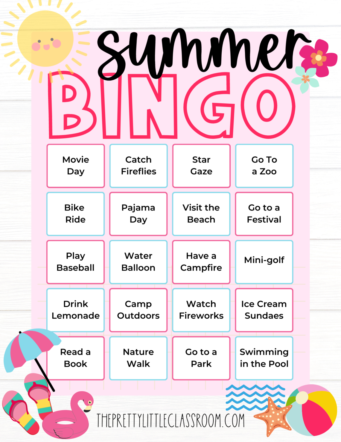 5 Summer Boredom Buster Printables - The Pretty Little Classroom
