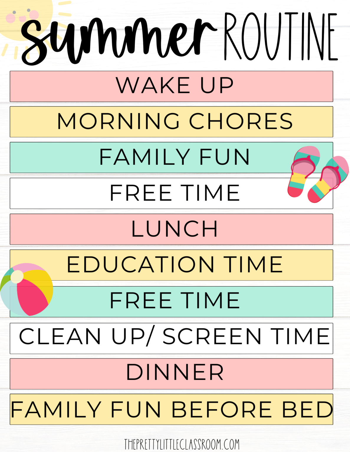 Ultimate Summer Kids Routine - The Pretty Little Classroom