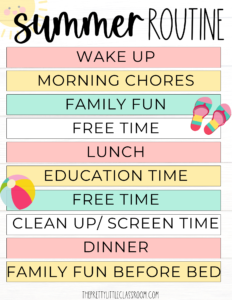 Ultimate Summer Kids Routine - The Pretty Little Classroom